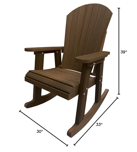 DuraWeather Poly® Adirondack Porch Rocker (Brazilian Walnut (Wood Grain))