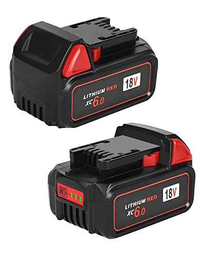 Amityke 2Packs Replacement for Milwaukee M18 Battery 6.0Ah 48-11-1860 48-11-1850 Compatible with Milwaukee M18 18V Battery Series Chargers and Tools