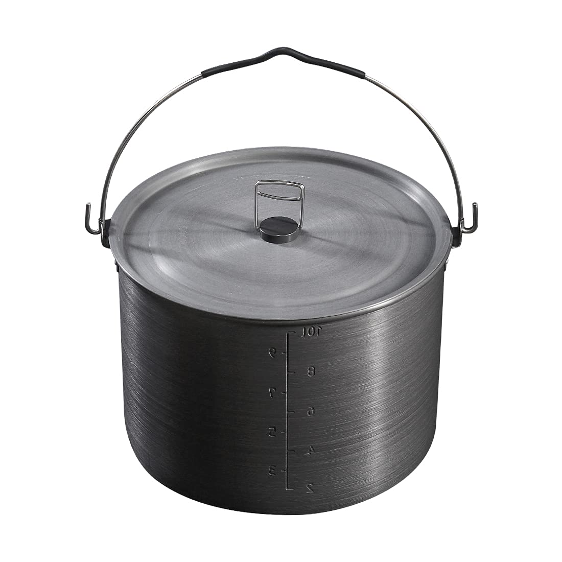 Alocs Camping Pot, Aluminum Camping Cooking Pot with Folding Handle, Portable Backpacking Cookware Camping Hanging Pot for Outdoor Picnic Hiking