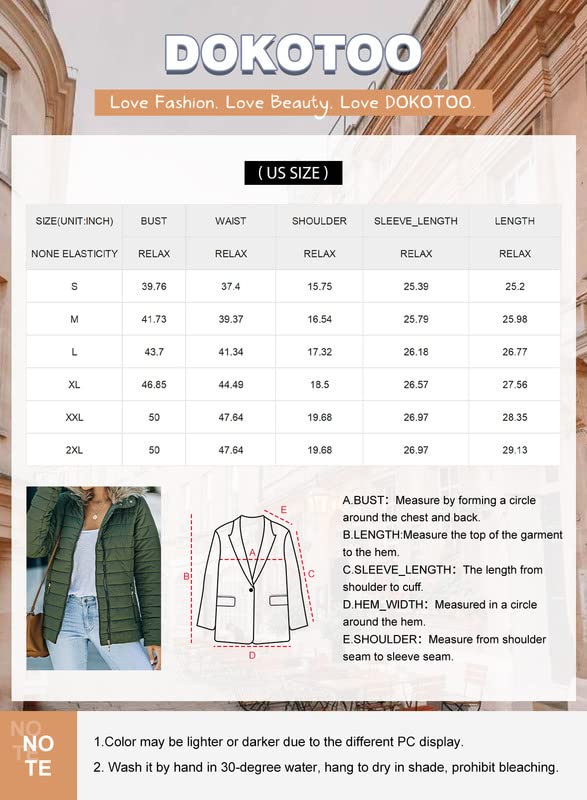 Dokotoo Womens Casual Ladies Winter Faux Fur Collar Zip Up Open Front Quilted Puffer Jacket Coat Outerwear with Pockets Black Small