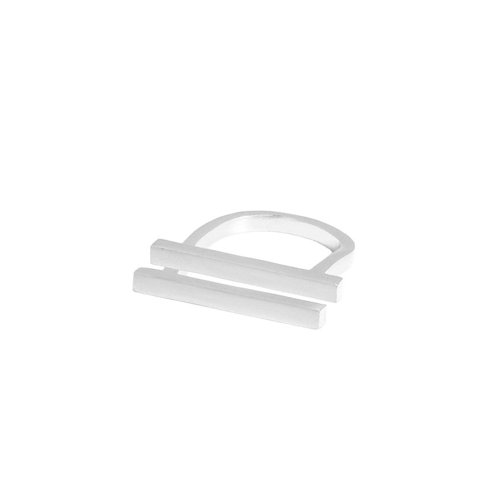 925 Sterling Silver Open Ring, Geometric Double Bar Women'S Jewelry Silver