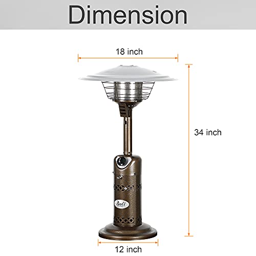 BALI OUTDOORS Portable Patio Heater, Outdoor Propane Table Top Heater, Bronze