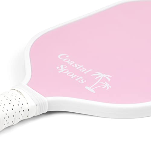 Coastal Sports Pickleball Paddle | USAPA Approved | Graphite Face & Honeycomb Polymer Core | Premium Grip | Lightweight (Pink)