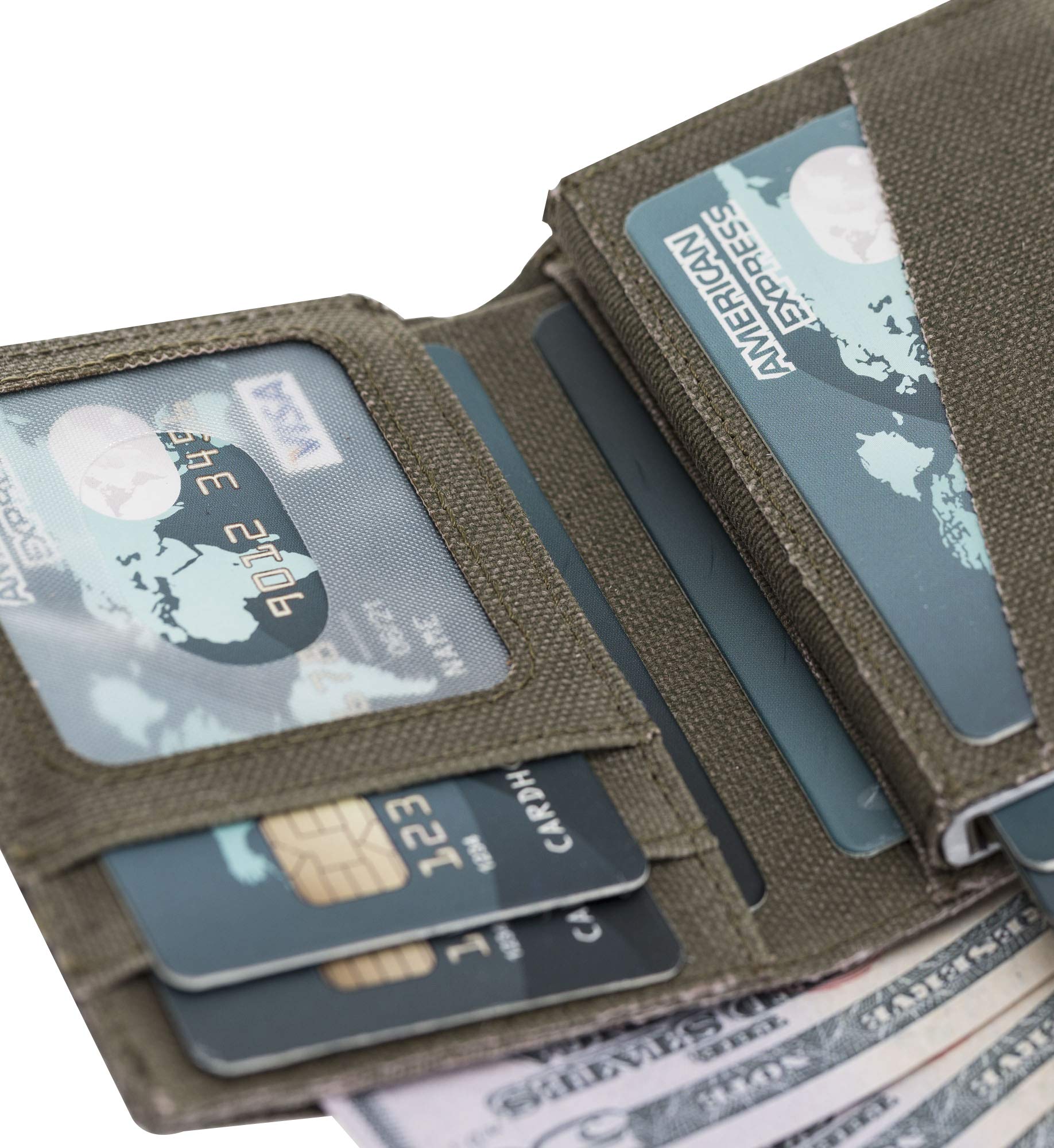 BOSANI Tactical Waterproof Canvas Mechanized Wallets (Light Green)