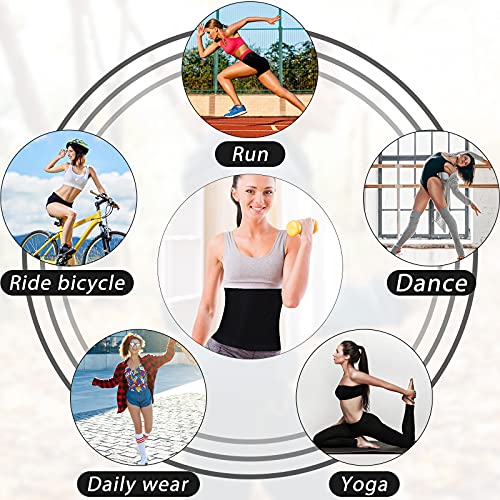 Geyoga Waist Trimmer Sweat Waist Trainer Wrap Stomach Wraps for Women Bodybuilding (Silver Inner,S)