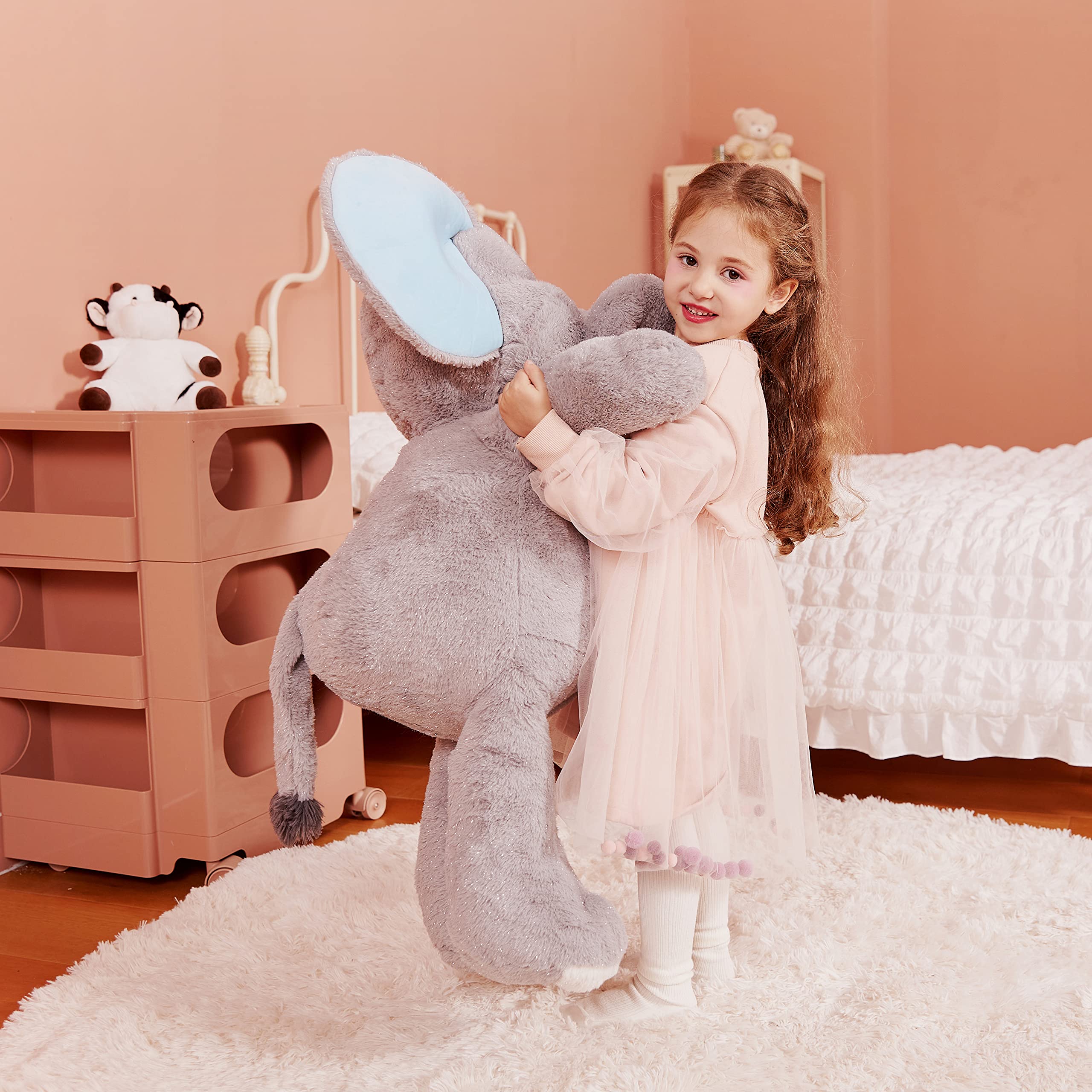 IKASA Giant Elephant Stuffed Animal Plush Toy,Large 30" Cute Jumbo Soft Toys,Huge Big Size Fluffy Plushy Fat Oversized Plushie,Gifts for Kids