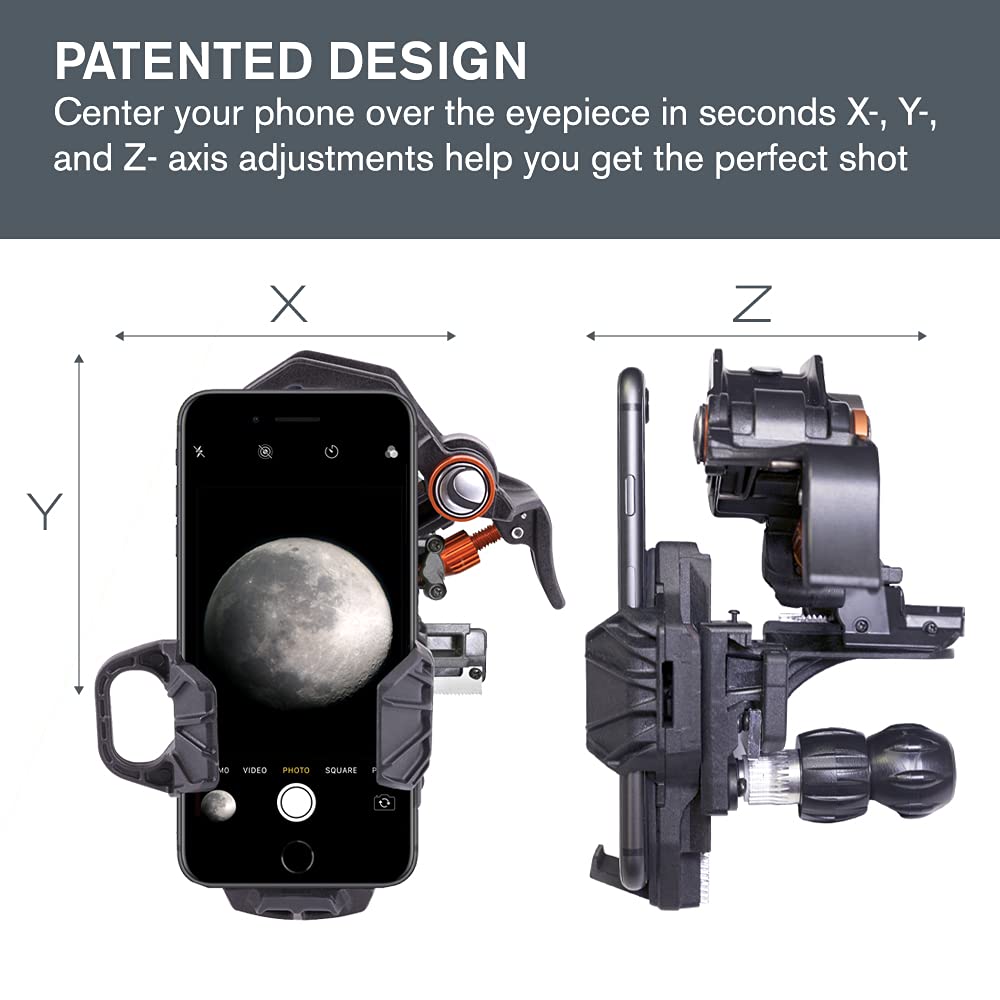 Celestron - PowerTank Telescope Battery - 12V Portable Power Supply - Emergency Kit - Red/White LED Flashlight - USB Ports & NexYZ 3-Axis Universal Smartphone Adapter