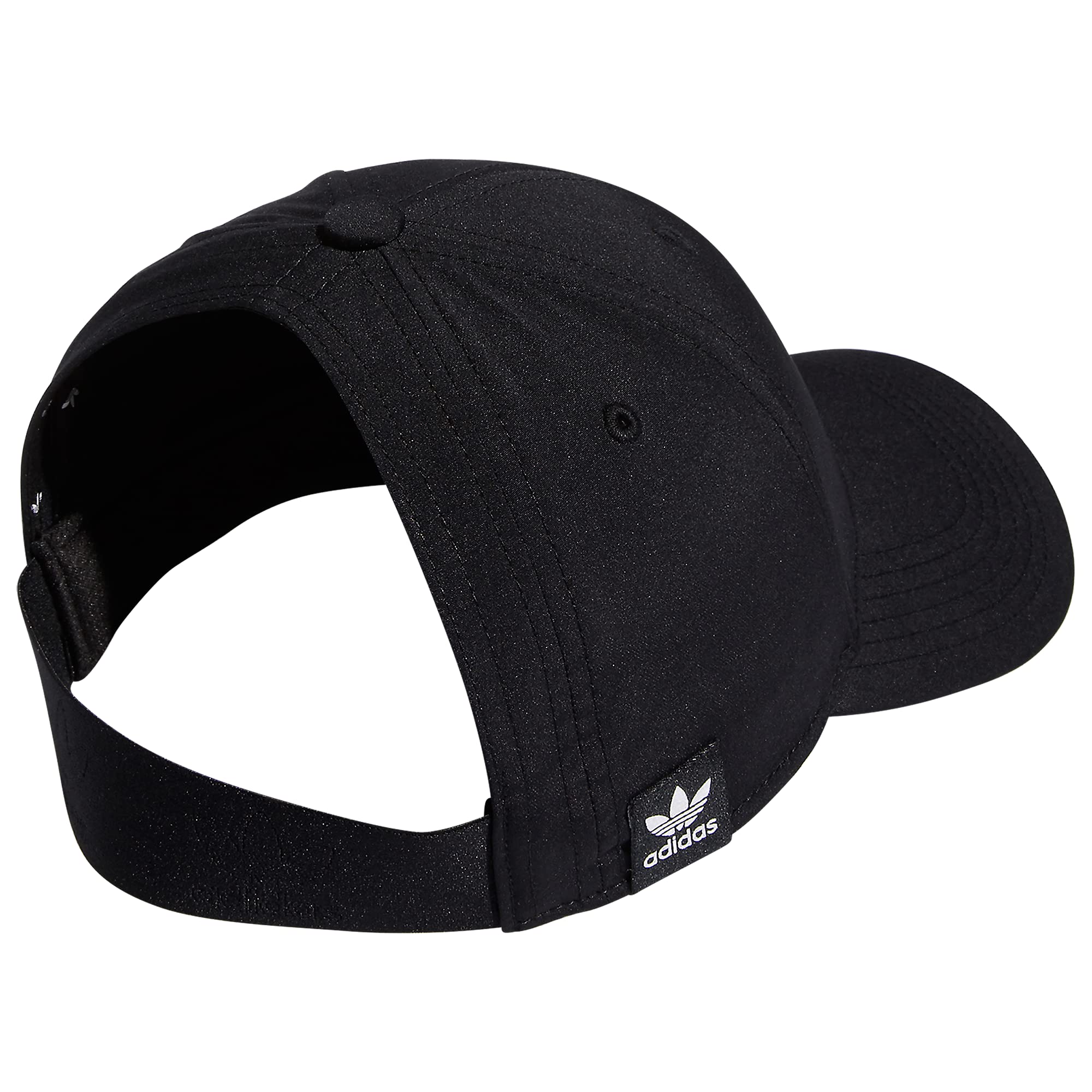 adidas Originals Women's Backless Ponytail Hat Adjustable Fit Baseball Cap, Black/White, One Size