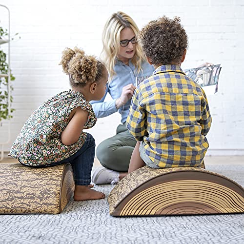 ECR4Kids SoftZone Tree Log Climber Set, Balance Builders, Chocolate, 3-Piece
