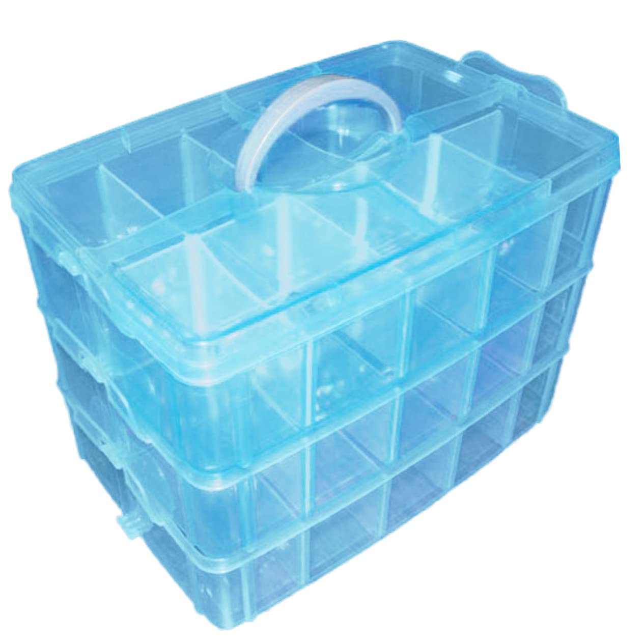 Amosfun 2pcs 30 Compartment child jewelry tool cosmetic tool storage containers collection box large bead Storage Box 3 tier storage container 30 grids organizer container