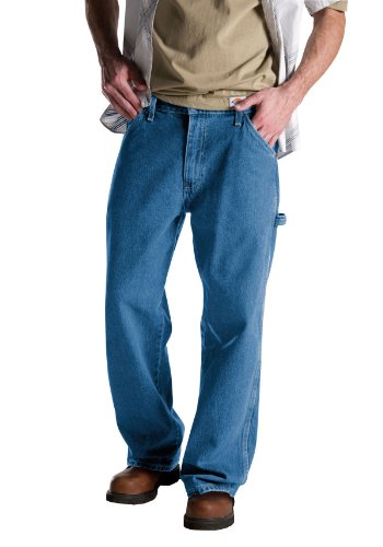 Dickies mens Relaxed Fit Carpenter jeans, Stone Washed, 36W x 32L US