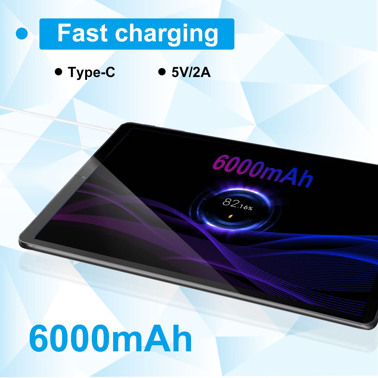 AOYODKG 2 in 1 Tablet 10 in, Android 11 Tablet Computer with Keyboard Bundle, 4GB+64GB, 5G & 2.4G WiFi Tablets PC, Dual Camera, 6000mAh, Mouse, Stylus (DGO-Gray)
