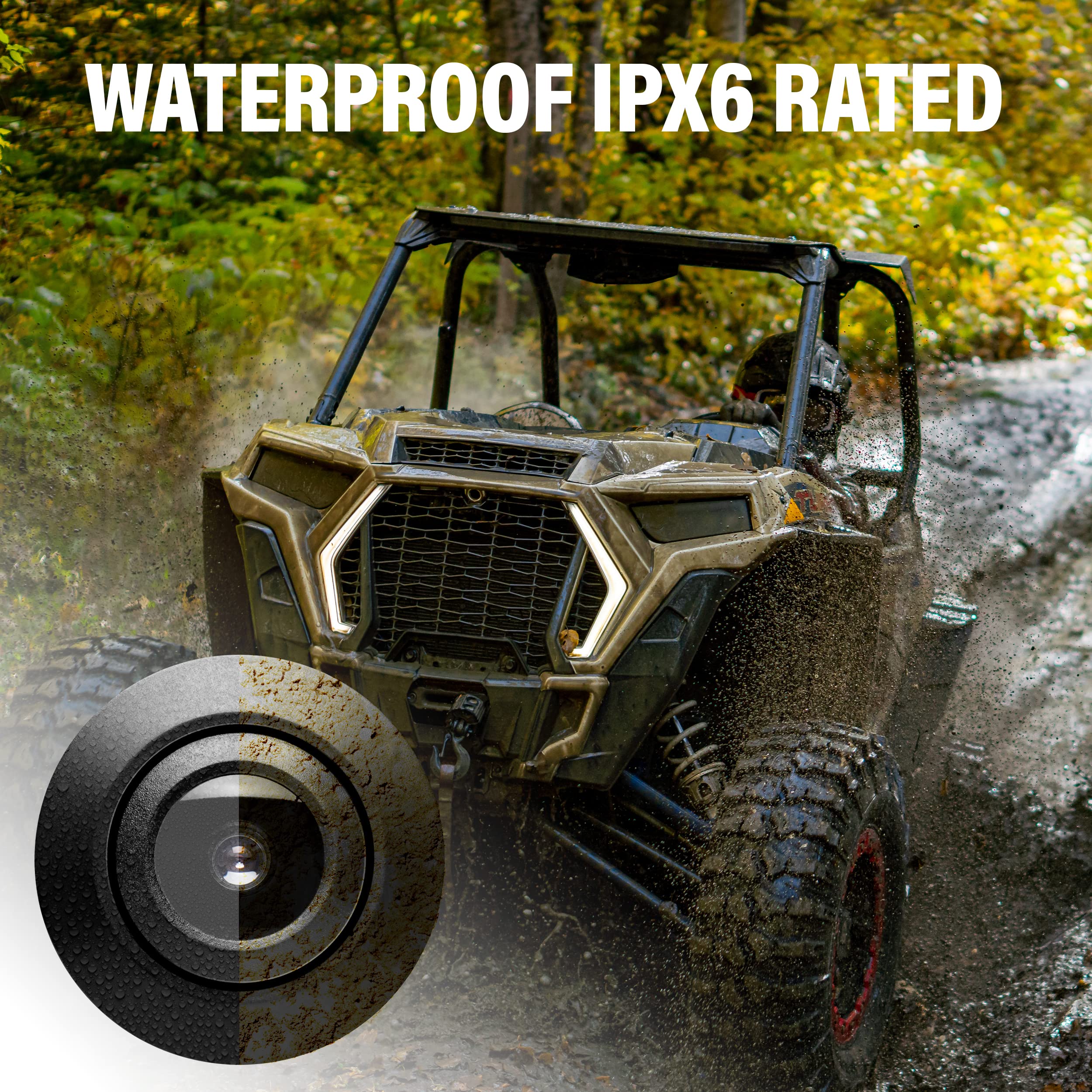 BOSS Audio Systems POLCAM Off-Road Front Or Reverse Rearview Backup Vehicle Camera – Compatible With Polaris RZR Ride Command ATV UTV, Waterproof IPX6 Rated, Low Light Visibility, Wide Angle View