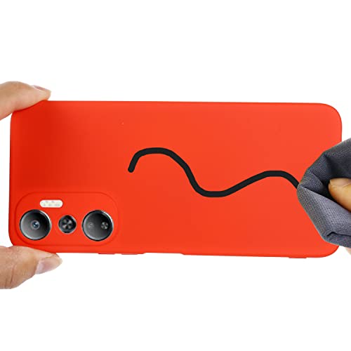 Case for Infinix Hot 20, Liquid Silicone Protective Phone Case for Infinix Hot 20 with Silicone Lanyard, Slim Thin Soft Shockproof Cover for Infinix Hot 20 Silicone Case Red