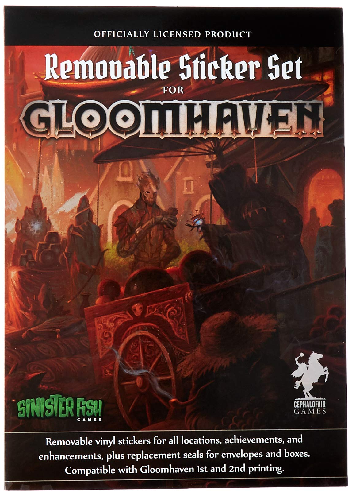 Cephalofair Games Sinister Fish Gloomhaven Removable Sticker Set, Removable Stickers Multi-Award-Winning Strategy Boxed Board Game Accessory for ages 12 & Up, SIF00020