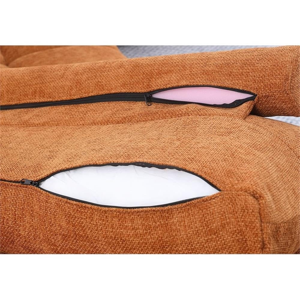 Alexent Oversized Fluffy Sofa Chaise Set 2 Pieces Sectional Sofa Chenille Couch with Deep Seat for Living Room (Caramel, Right-Hand Facing)
