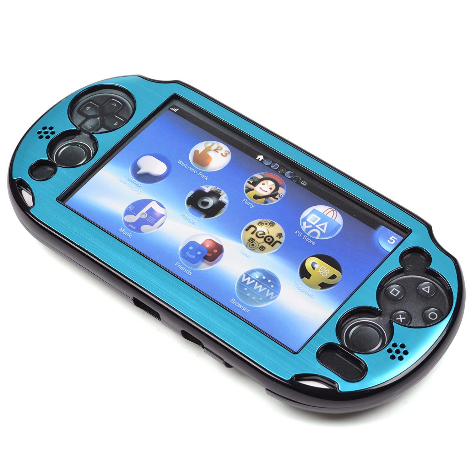 COSMOS Light Blue Aluminum Metallic Protection Hard Case Cover Compatible with PS VITA 2000 (NOT for vita 1000 Series)