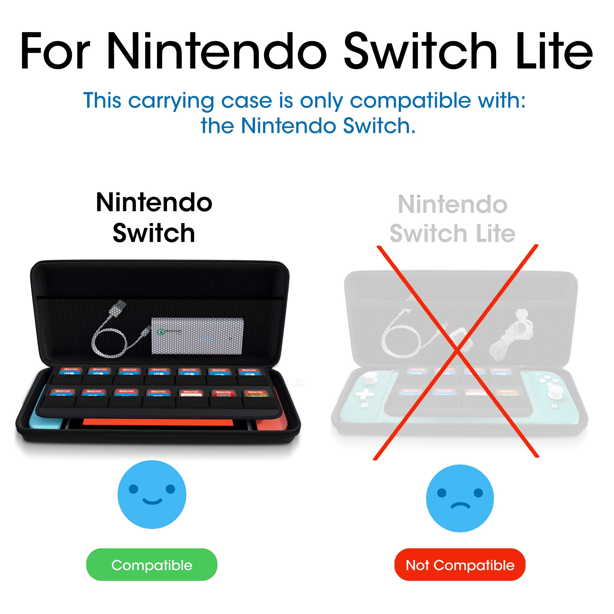 amCase Carrying Case for Nintendo Switch-14 Game Cartridge Holders with Zipper Protective Shell Travel Case (Black)