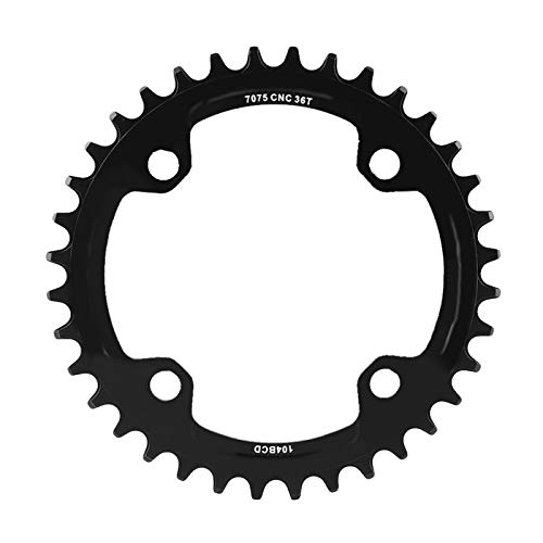 Alomejor Bike Chain Ring 32/34/36/38T BCD 104 Mountain Bike Steel Single Crank Chain Ring Repair Parts for Outdoor Cycling(32T Black)