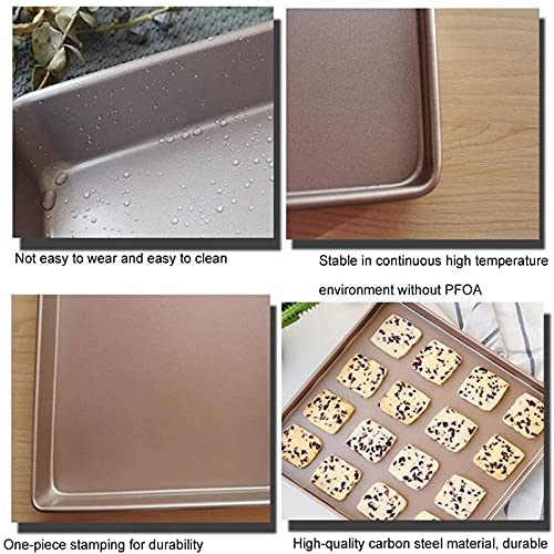 BaRdzo Non-Stick 11 Inch Square Nonstick Pizza Pan Cake Pan Carbon Steel Baking Tray Bread Biscuits Cookware Oven Tray Pastry Tool
