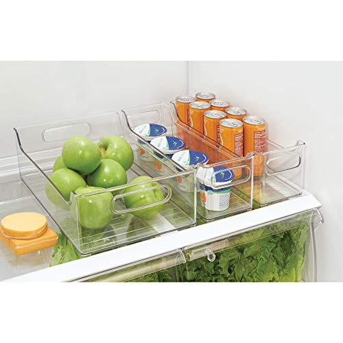 iDesign Plastic Pantry and Kitchen Storage, Freezer and Fridge Organizer Bin with Easy Grip Handles β 10β x 5β x 14β, Clear