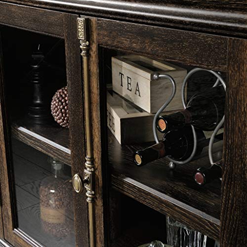 Sauder Barrister Lane Storage Credenza, for TVs up to 70", Iron Oak finish