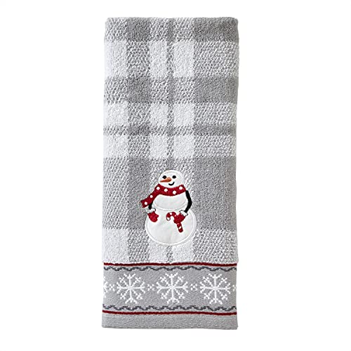 SKL Home by Saturday Knight Ltd. Whistler Snowman Hand Towel (2-Pack),Cotton, Gray