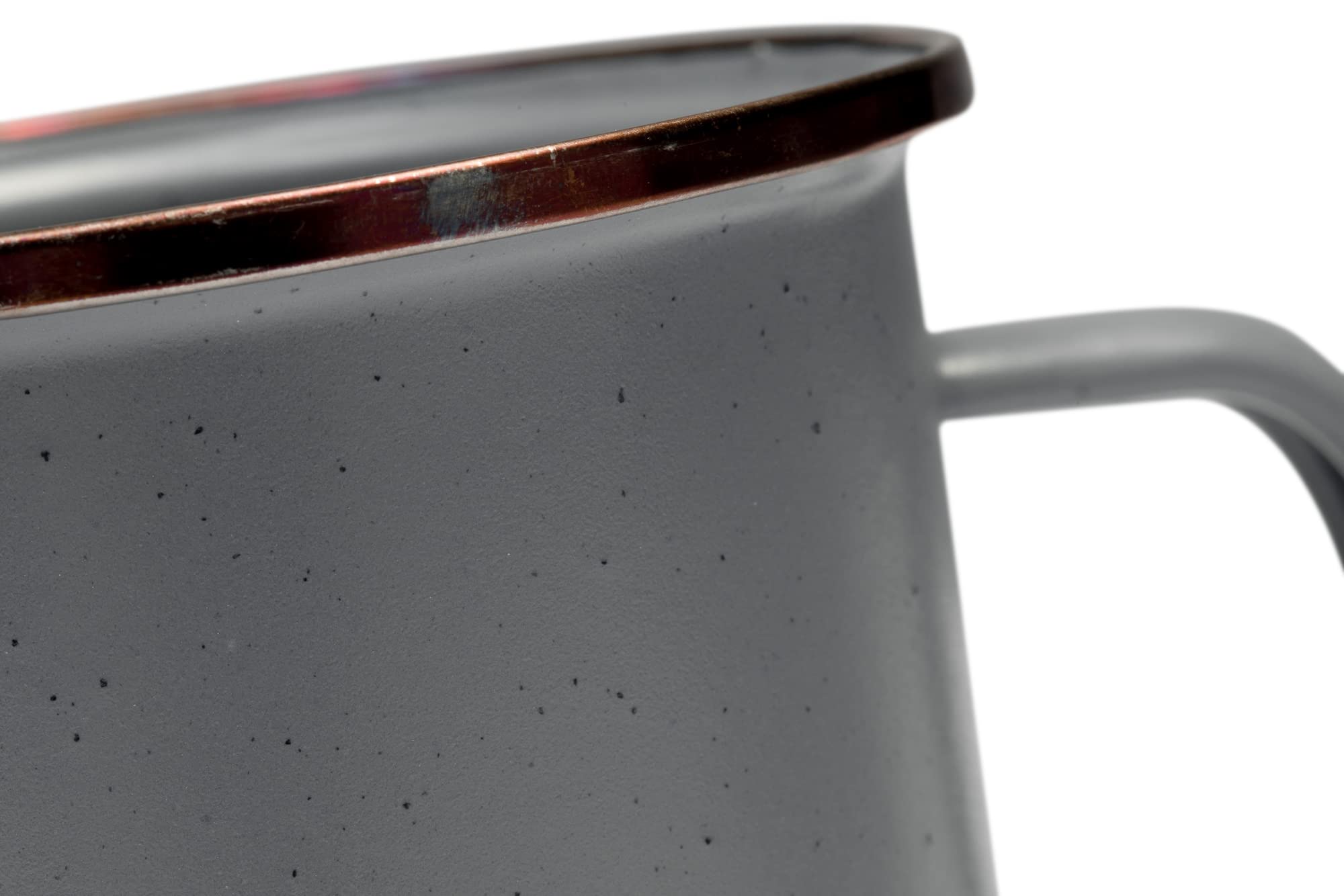 Barebones Enamel Cup - Enameled Steel Mug Set of 2 14-oz - Stainless Steel Rim for Camping and Outdoor Use- Slate Gray