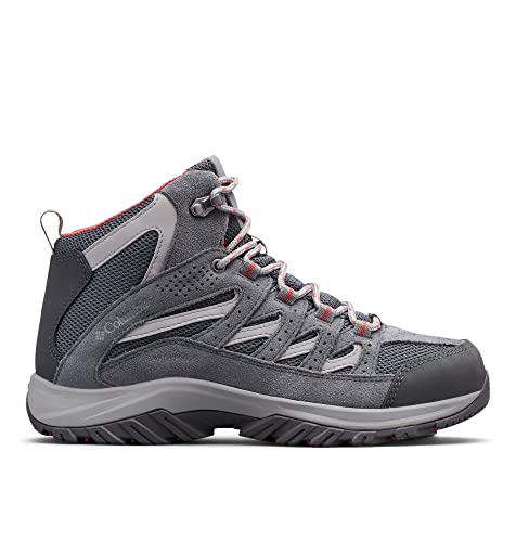 Columbia womens Crestwood Mid Waterproof Boot Hiking Shoe, Graphite, Daredevil, 8 US