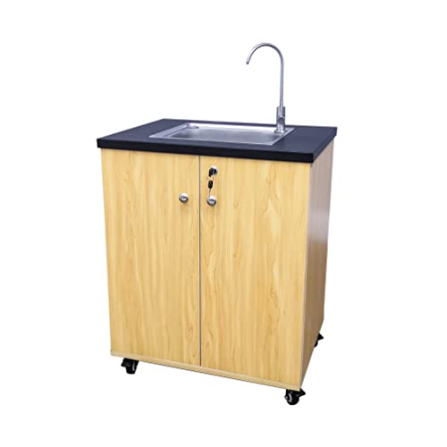 FixtureDisplays Portable Sink Self Contained Hand Wash Station Mobile Sink Water Fountain Portable Sink Water Supply w/Pump 110V Power Caulk All Places to Water Proof 10122-NPF