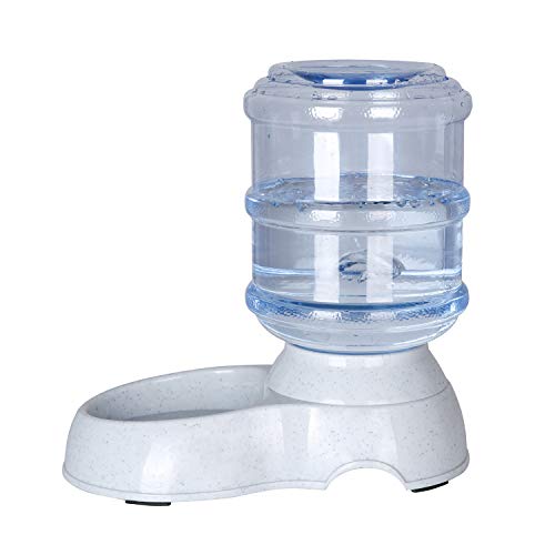 Liry Products Pet Water Dispenser Station Automatic Gravity Waterer Replenish Self-Dispensing Drinking Fountain Dog Cat Animal Bowl Dish Stand