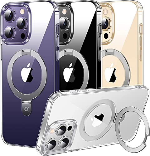 CASEKOO Magnetic Clear Designed for iPhone 14 Pro Max Case with Invisible Stand [Compatible with MagSafe] [Non Yellowing] Shockproof Protective for Women Men Phone Cases 6.7 Inch 2022, Clear