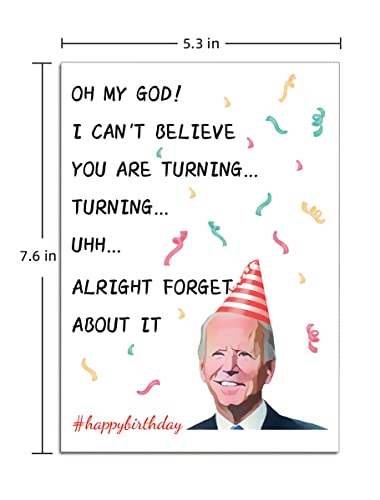 Ikassong Funny Joe Biden Forget Birthday Card 5.3"×7.6" with 2 Envelopes, for Men Women Him Her Bday Gag