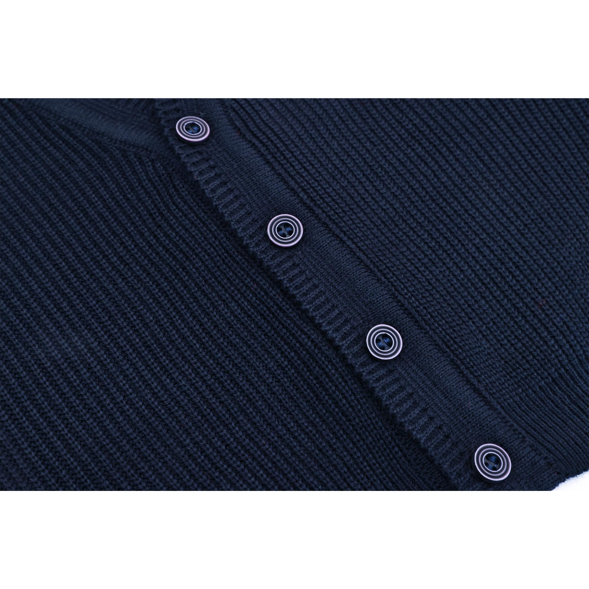 Lilax Baby Boys Basic Long Sleeve V-Neck Classic Knit Cardigan Sweater 12-18 Months Navy