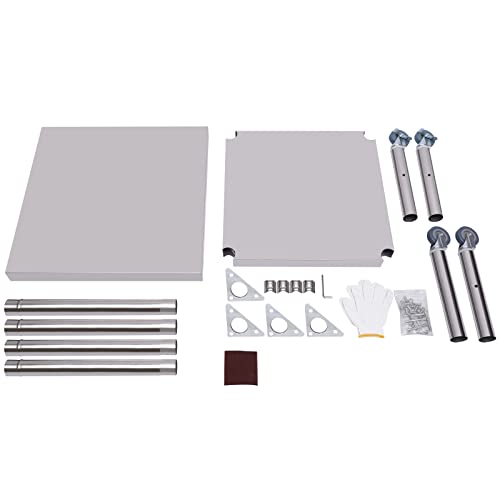 Food Prep Stainless Steel Table, Commercial Heavy Duty Food Prep Worktable, Work Table with Under-shelf Suitable for Restaurant, Home, Medical Offices and Hotel