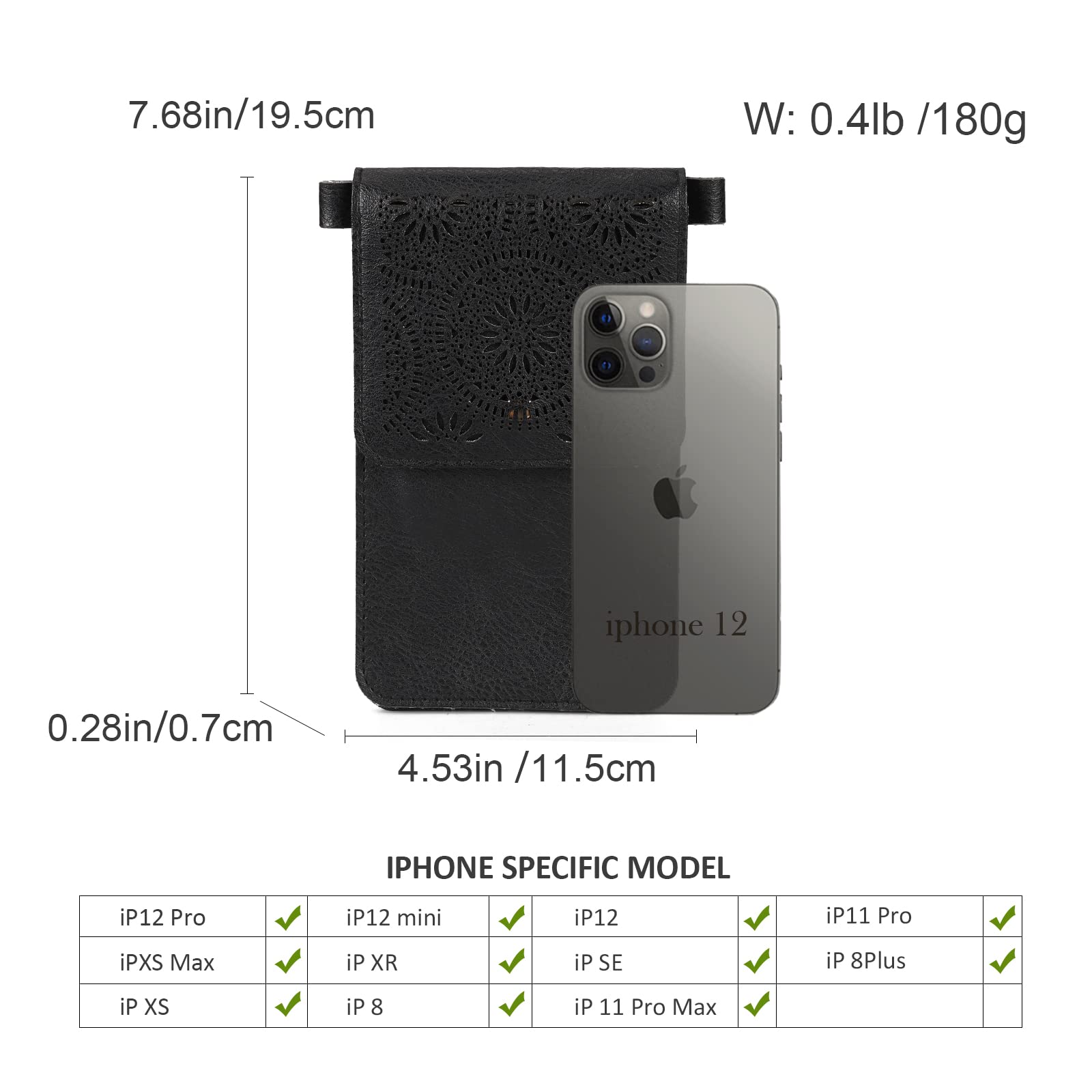 Cell Phone Purse Crossbody for Women Mini Mobile Phone Pouch Shoulder Bag Lightweight Leather Small Clear Bag with Strap