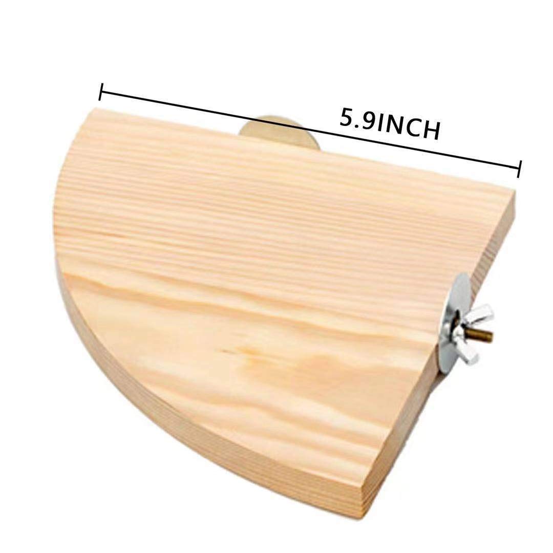 Bird Perch Platform Stand,Wood Perch Bird Platform Parrot Stand Playground Cage Accessories for Small Anminals Rat Hamster Gerbil Rat Mouse Lovebird Finches Conure Budgie Exercise Toy (Semicircle)