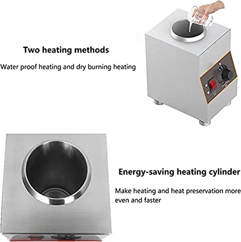 Commercial Electric Sauce Warmer Topping Dispenser Cheese Dispenser Warmer with 650ml Bottles Hot Fudge Caramel Jam Sauce Heated Pump Dispenser 30-85℃ Adjustable,1Grid