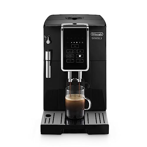 Dinamica Espresso Machine, Black - Automatic Bean-to-Cup Brewing, Built-In Steel Burr Grinder & Manual Frother - One-Touch Hot & Iced Coffee - Easy Cleanup