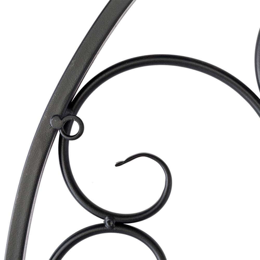 TGKPT 41" Spanish Arch Wall Decor, Metal Semi-Circular Wall Art with Leaf Shape, Retro Decorative Iron Ornament for Wall, Garden, Home