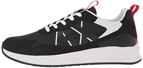 A|X Armani Exchange Men's Pop Color Fashion Sneakers, Black+Black, 10.5