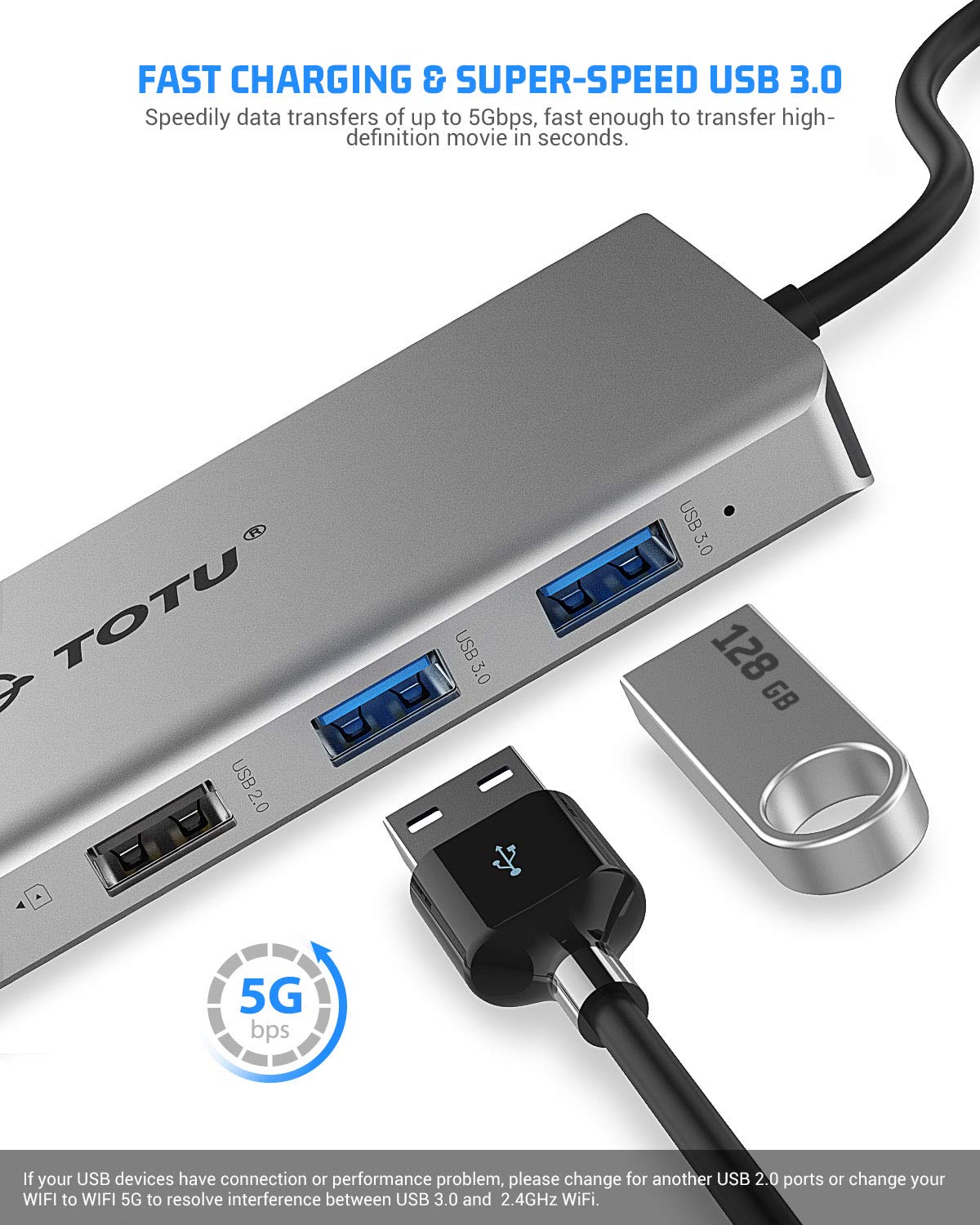 USB C Hub, TOTU 13-in-1 Type C Hub with Ethernet, 4K USB C to 2 HDMI, VGA, 2 USB 3.0, 2 USB 2.0, 100W PD, SD/TF Cards Reader, Mic/Audio Docking Station for MacBook Pro Air XPS and Other USB-C Laptops