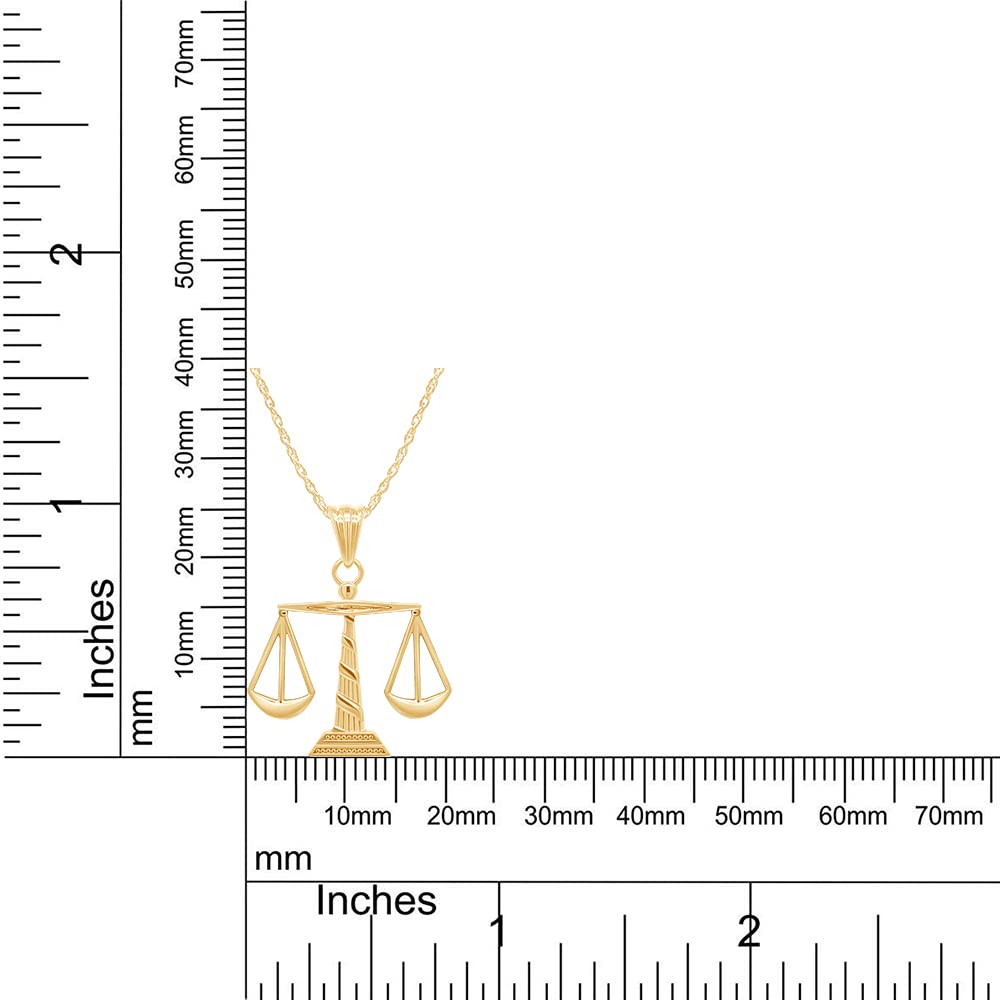 AFFY 14K Yellow Gold Over 925 Sterling Silver Scales of Justice Pendant Necklace
