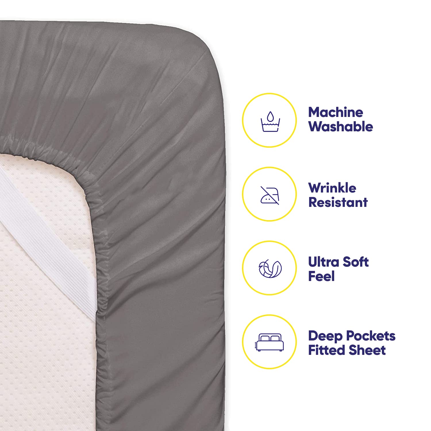 King Size Bed Sheets - 6 Piece 1500 Supreme Collection Fine Brushed Microfiber Deep Pocket King Sheet Set Bedding - 2 Extra Pillow Cases, Great Value, King, Gray
