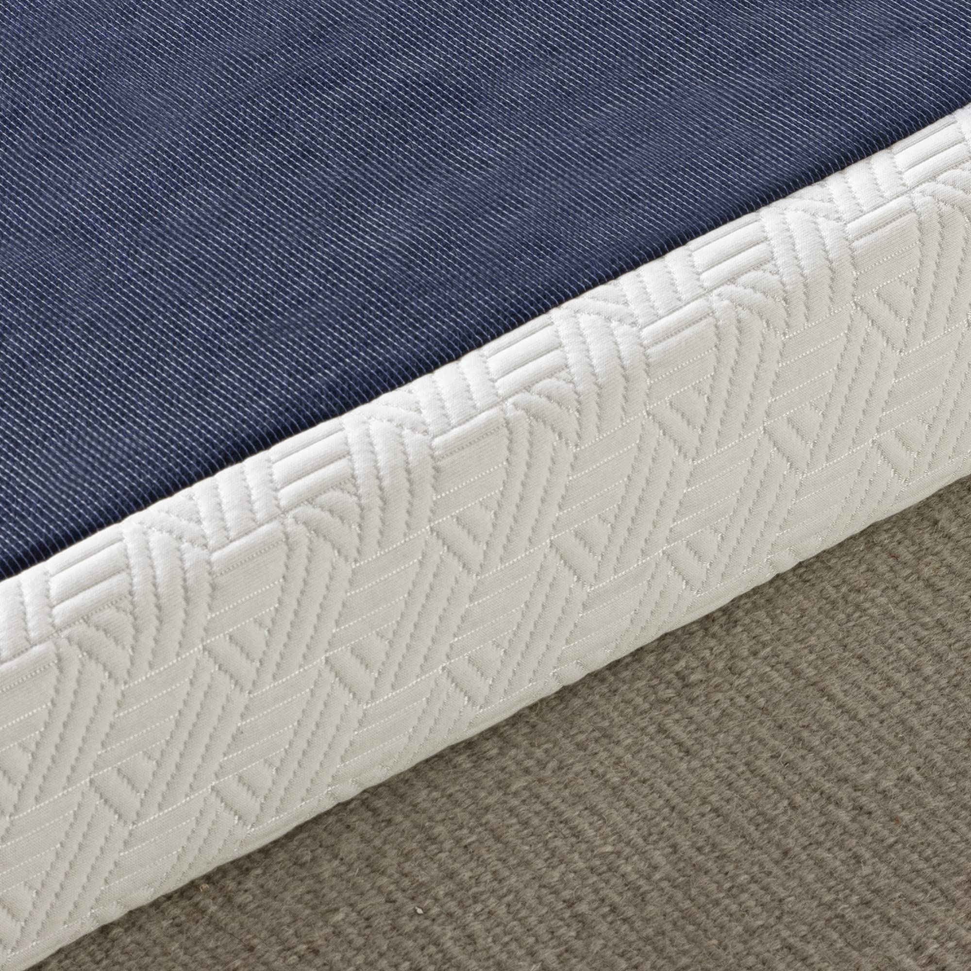 Best Price Mattress 4 Inch Metal Box Spring-Mattress Support with Wood Slats, Queen, Blue