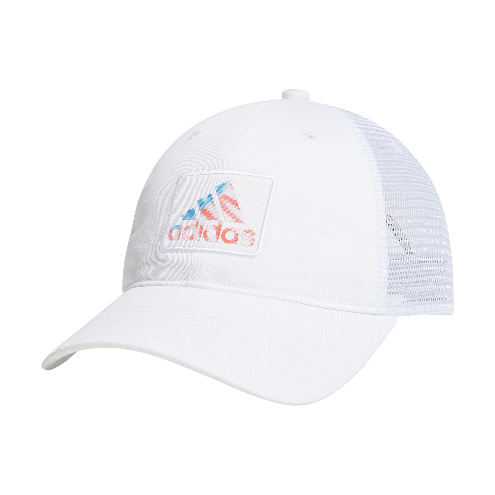 adidas Men's Mesh Snapback, White/White/Americana, One Size