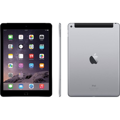 Apple iPad Air 2 64GB, Wi-Fi and Cellular (Unlocked), 9.7inch Space Gray (Renewed)