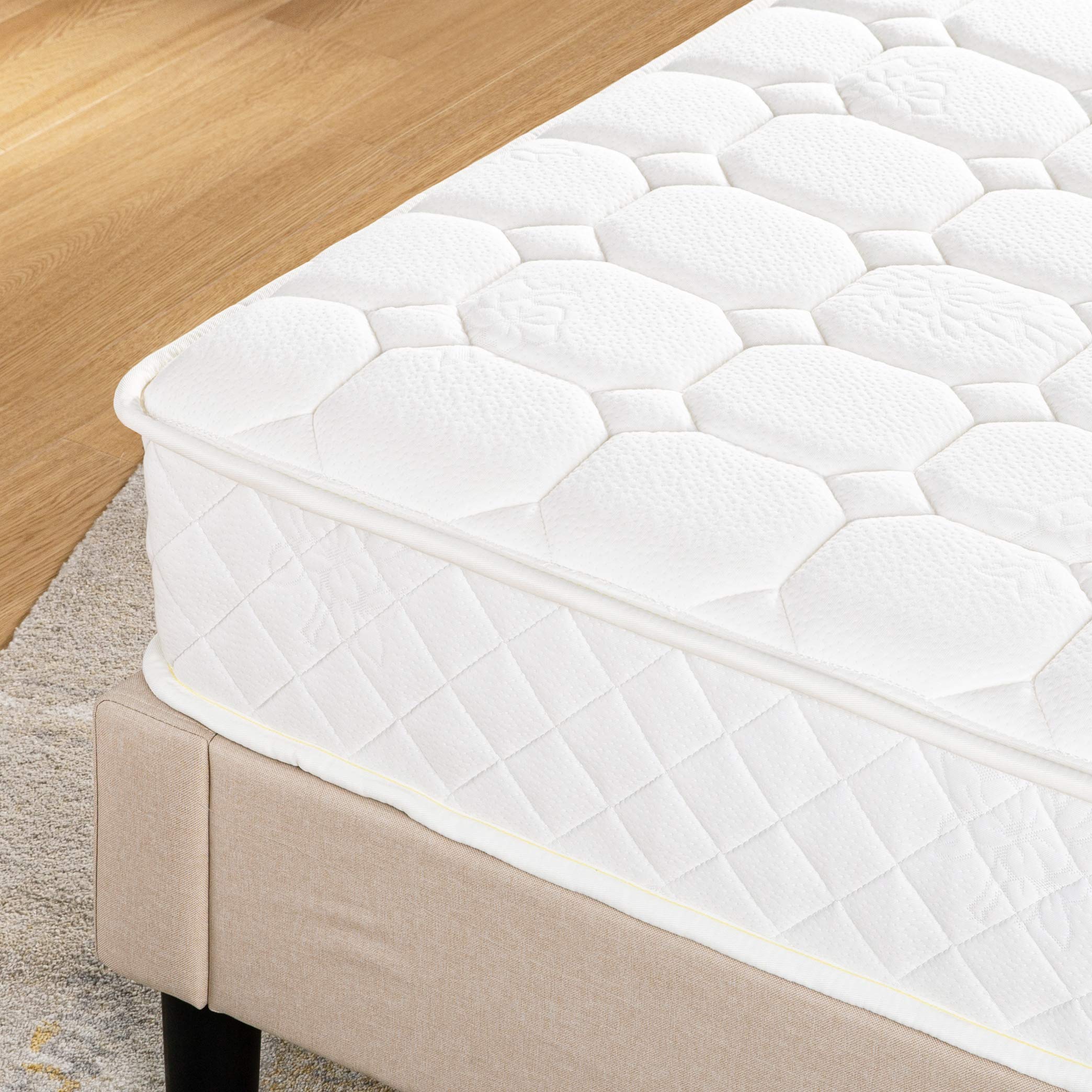 Best Price Mattress 8 Inch Tight-Top Pocket Spring-Mattress - Motion Isolation Individually Encased Pocket Springs, Comfort Foam-Top, CertiPUR-US Certified Foam, King, White