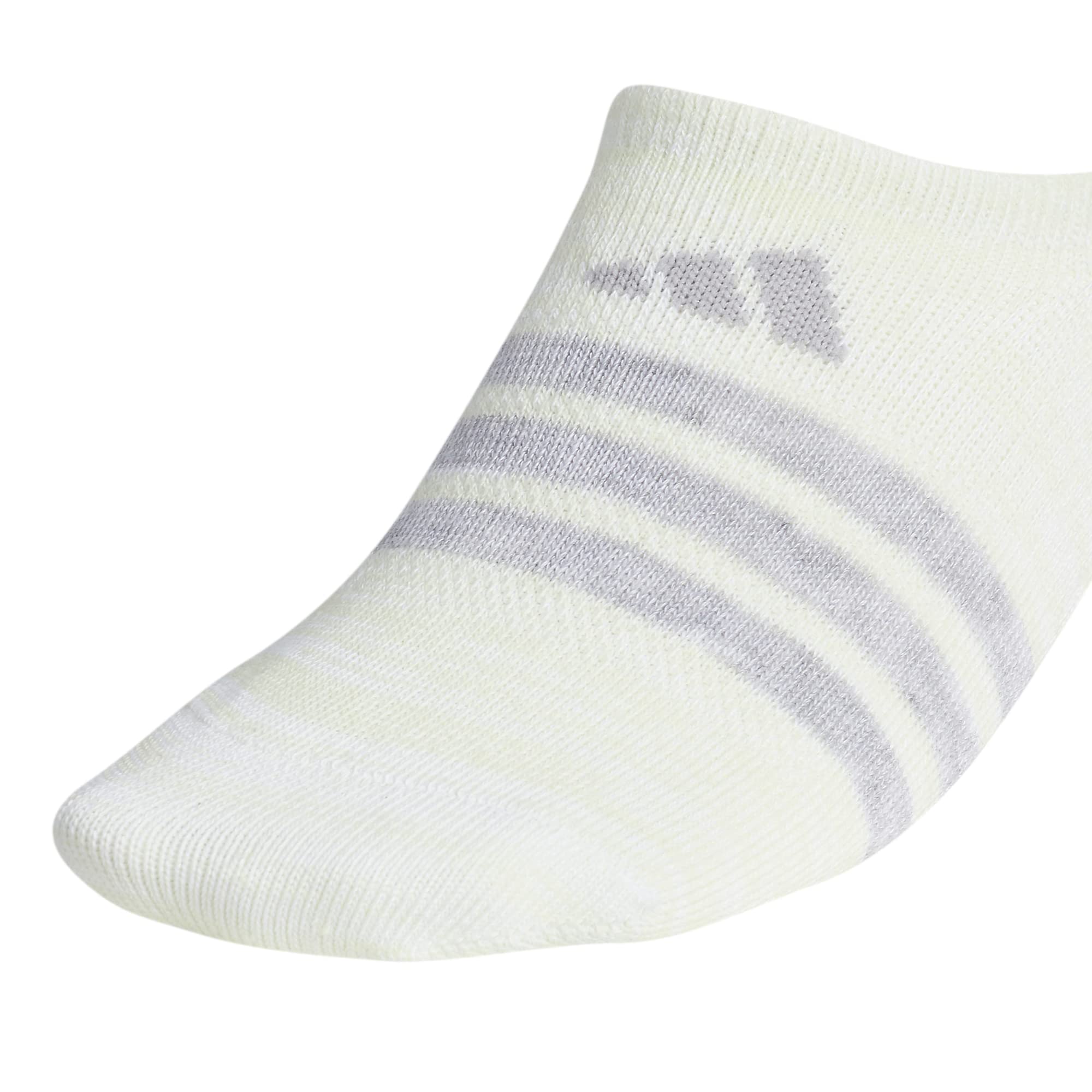 adidas Women's Superlite Super No Show Socks (6-pair), Bliss Lilac Purple/Grey/Clear Sky Blue, Medium