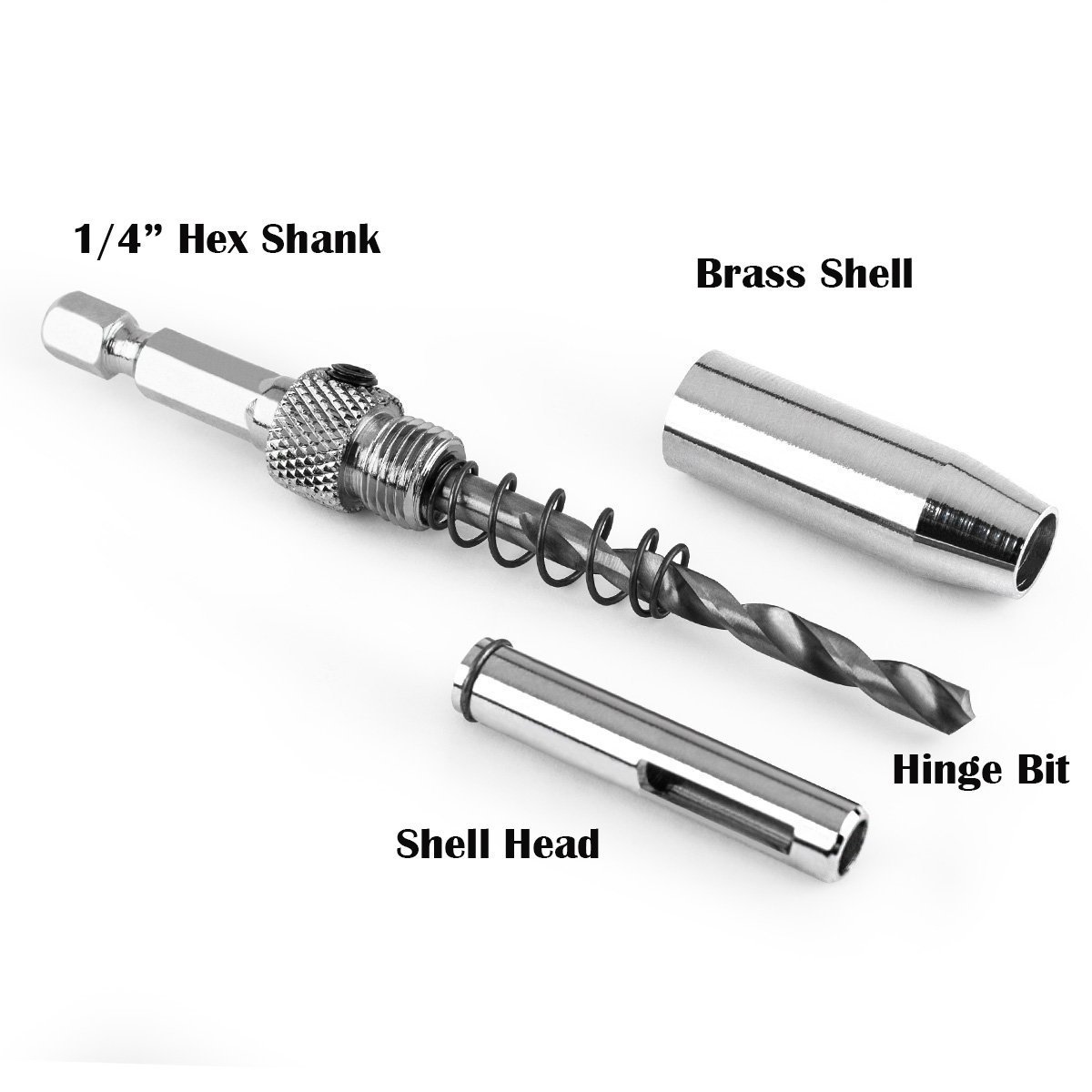 Bestgle 4Pcs Door Self-Centering Hinge Drill, Window Hole Opening Center Drill Bit Hole Puncher Woodworking Tools 5/64'' 7/64'' 9/64'' 11/64''